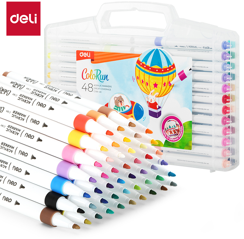 აკრილის მარკერები Deli 48 ფერი · საკანცელარიო