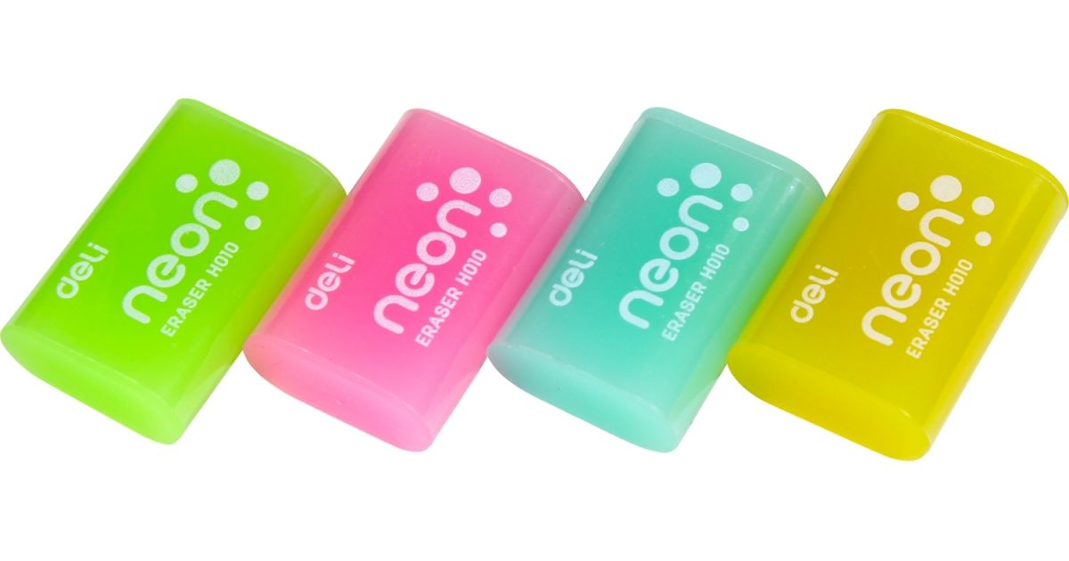 ფერადი ჟელე-საშლელი Deli 40x25x10მმ · საკანცელარიო