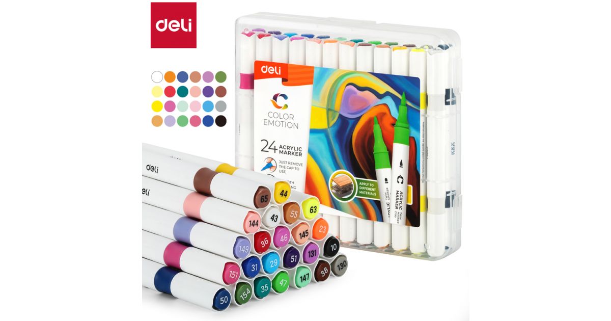 Acrylic Marker Deli 24 Colors · Stationery