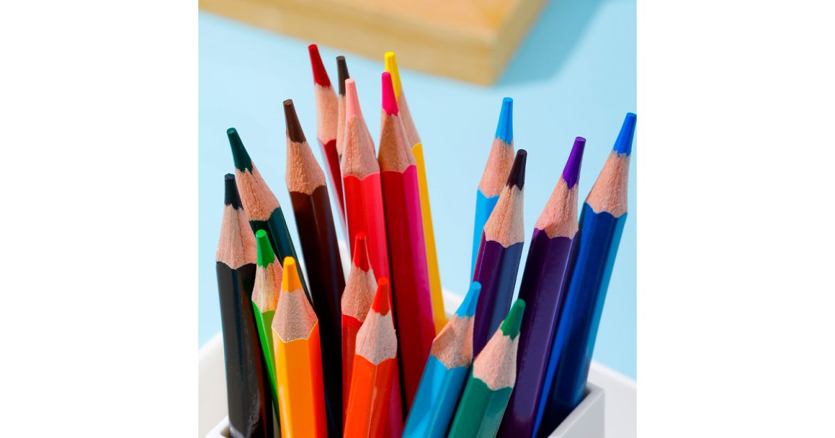 Colored Pencil lead Hexagonal barrel Deli 3mm Tip 18 Colors · Stationery