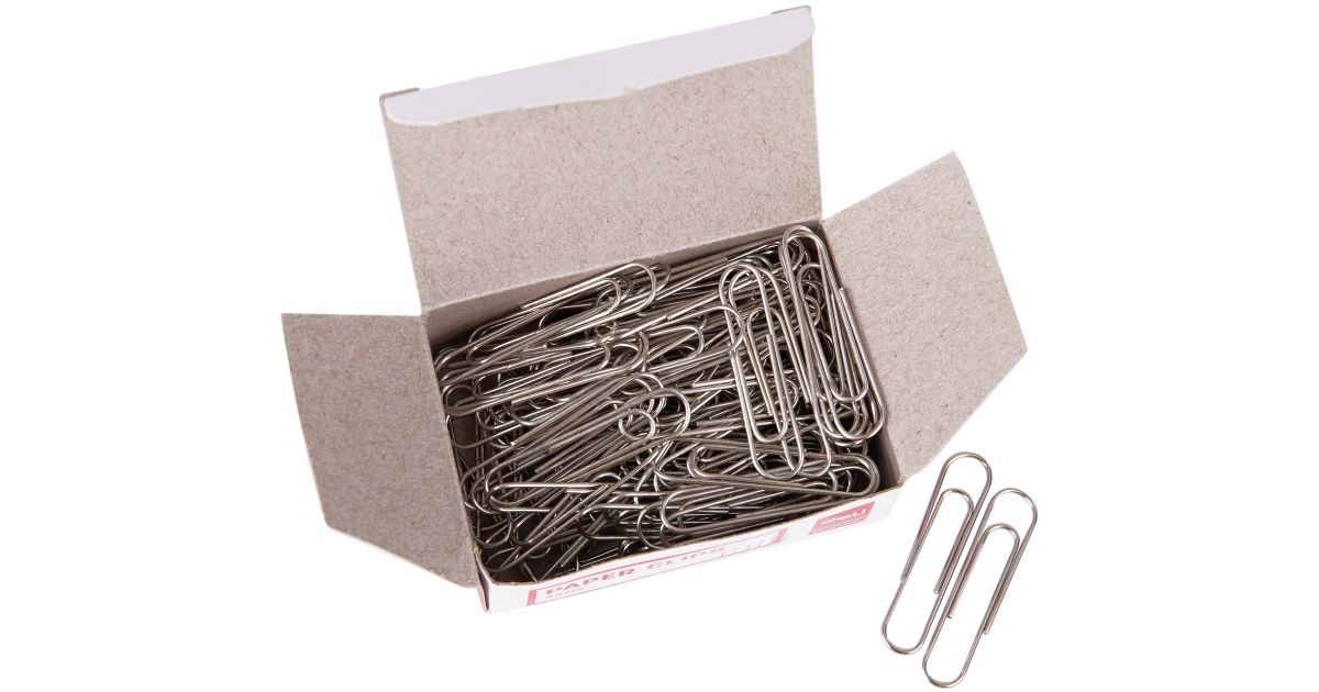 Nickel Plated Paper Clip 33mm Deli 100 Pieces · Stationery