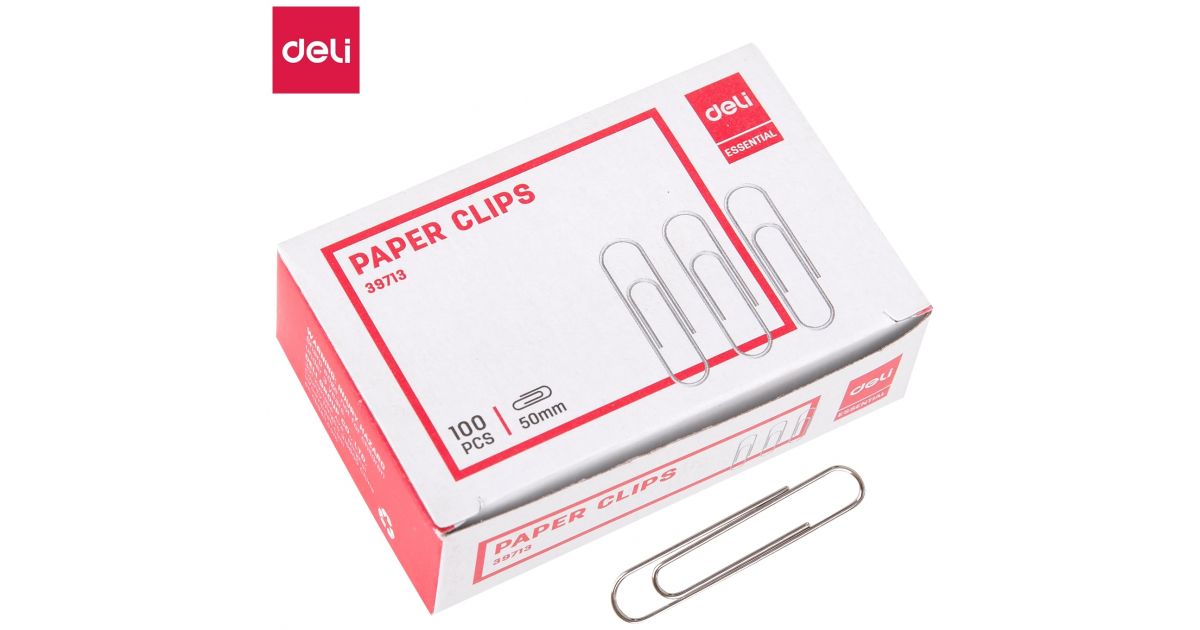Paper Clip 50mm Deli 100 Pieces · Stationery