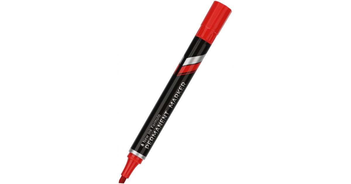 Permanent Marker with Chisel Head Deli - Red · Stationery